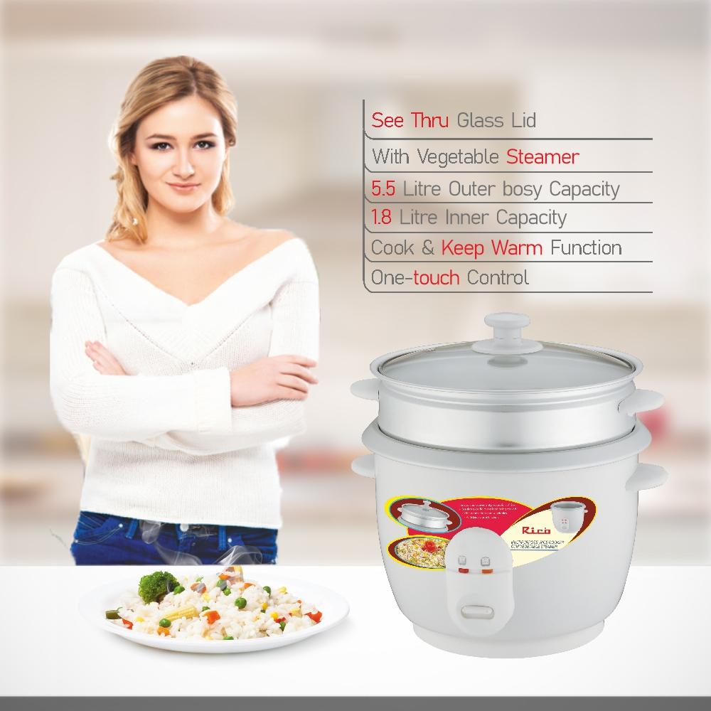 Rico RC907 Electric Rice Cooker (White)– Rico Mauritius