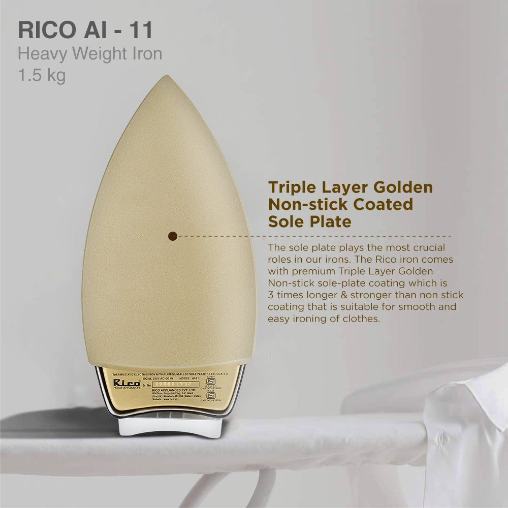 Rico Iron Dry AI11 (Heavy) 3 yrs Replacement Warranty (1.5kg) - RIC020 ...