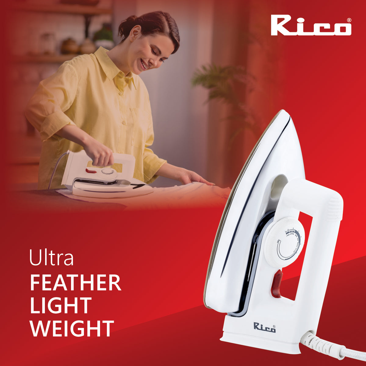 Rico Iron Dry AI07 1000W (White) - RIC057– Rico Mauritius