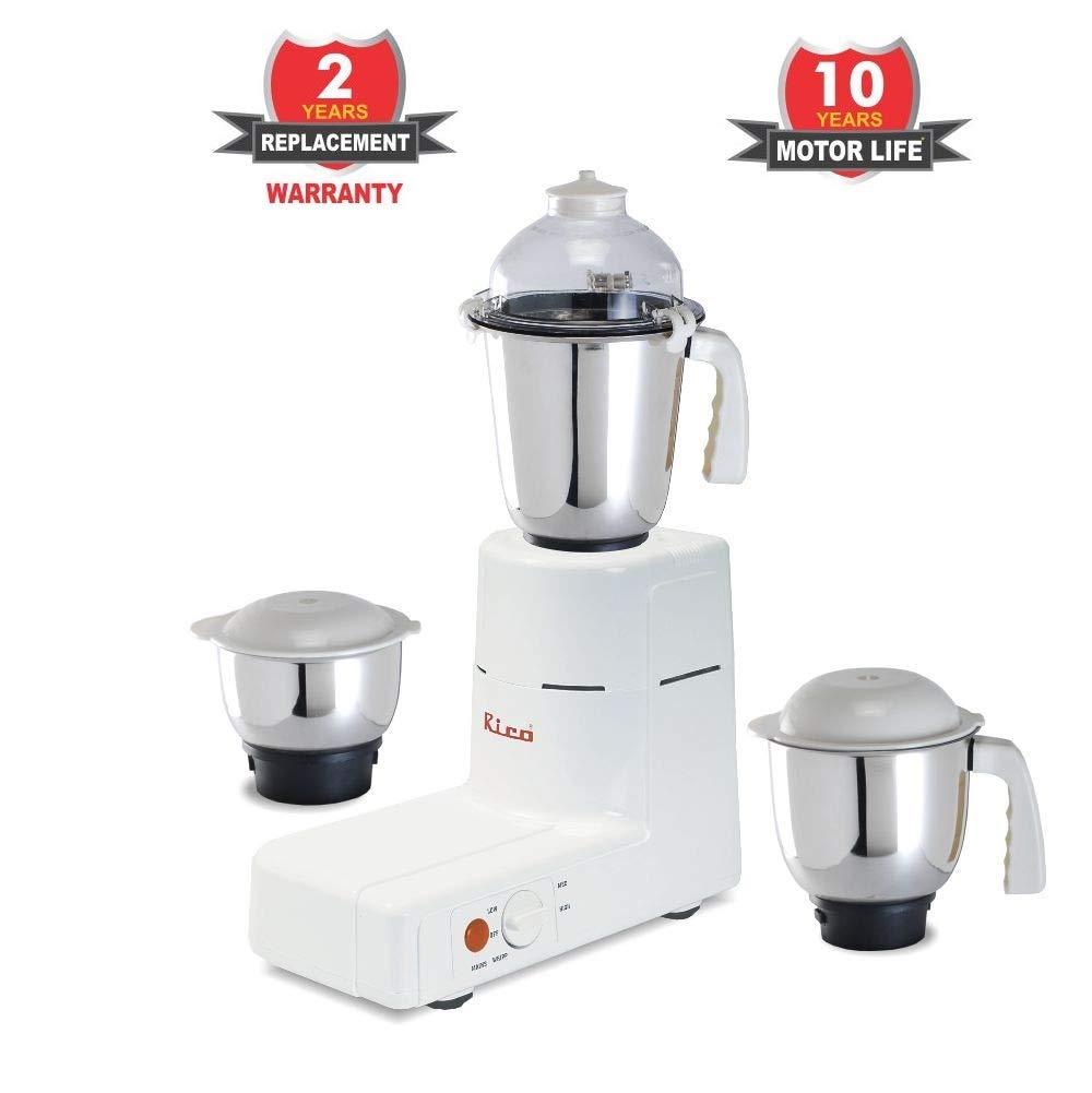 Rico MG828 650W Mixer Grinder with 3 Jars (White) - RIC066– Rico Mauritius